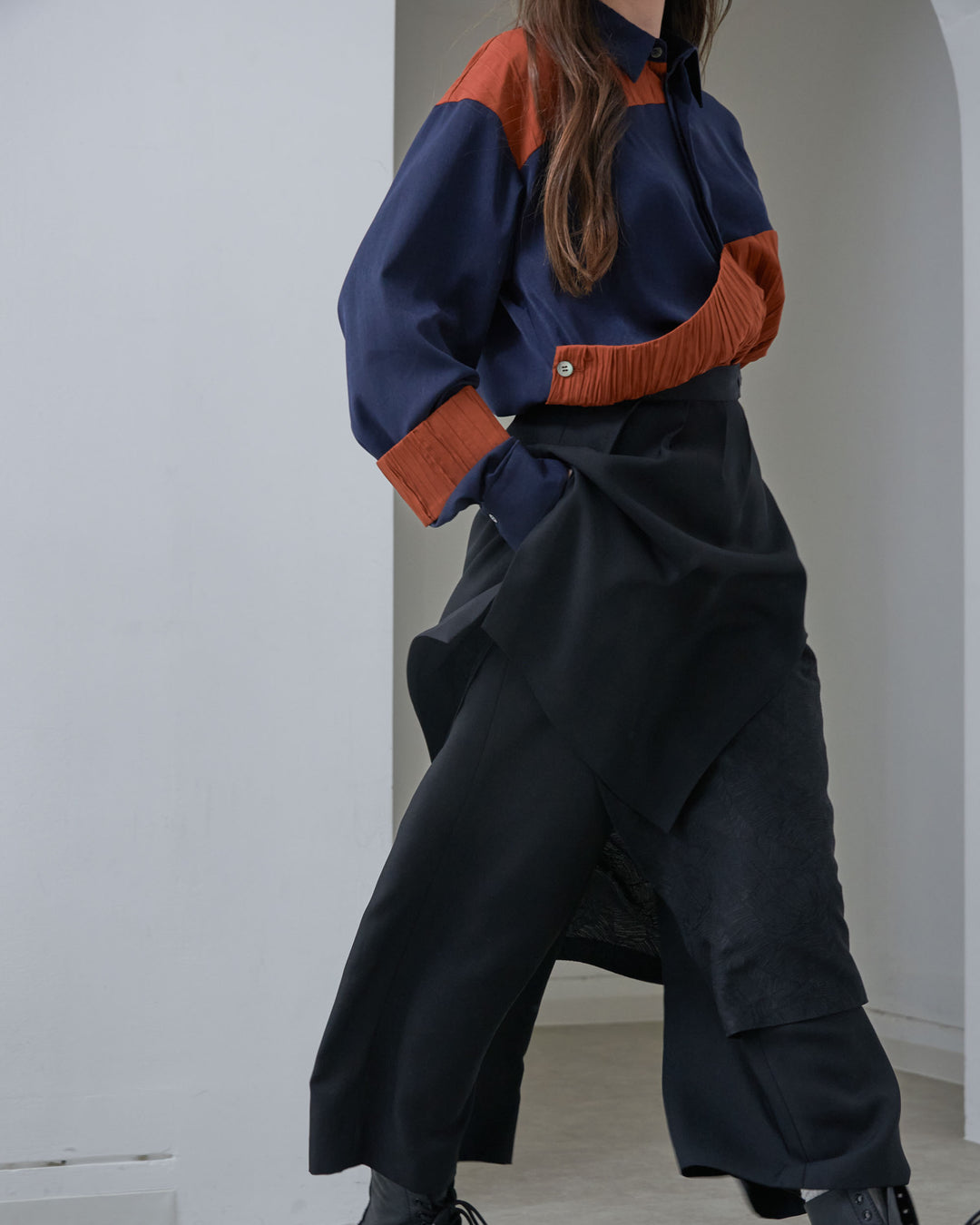 [Unisex] Layered Design Multi Shirt (REDxNAVY) – Mizuid